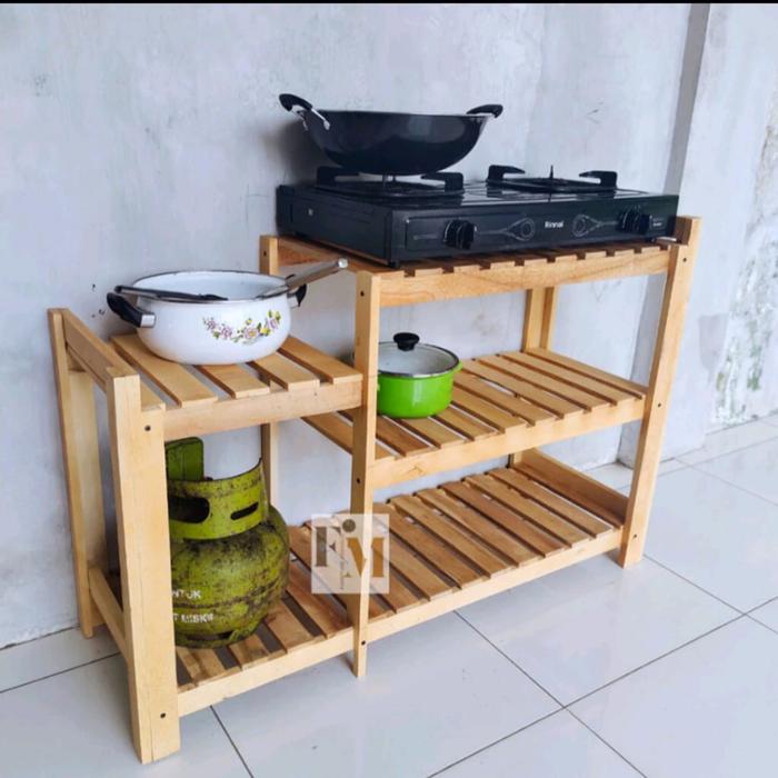 Jual rak meja kompor 2 tungku serbaguna murah/rak susun tingkat/rak ...