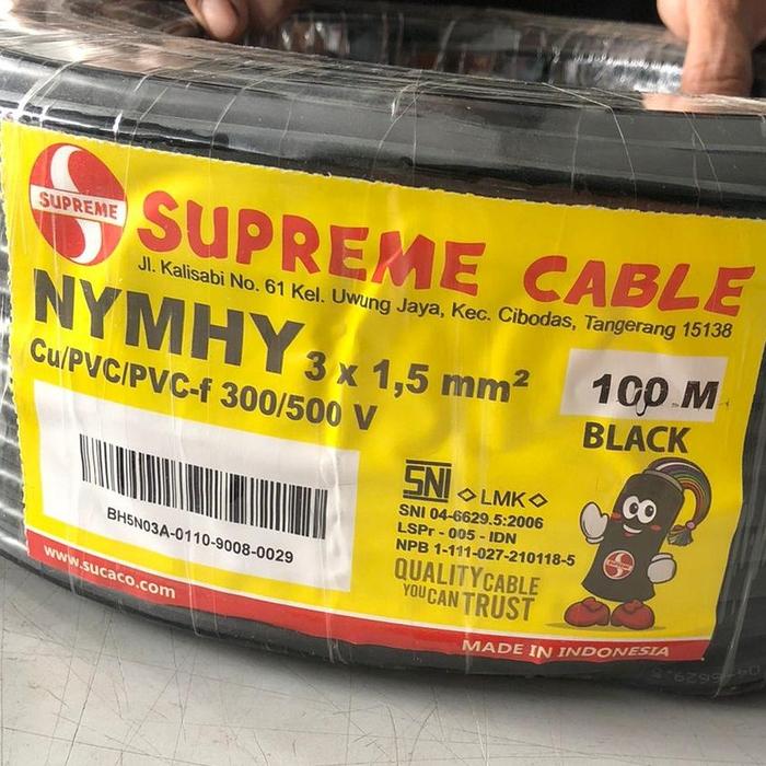Jual Kabel Listrik Serabut NYYHY 3 x 1.5 mm Supreme Hitam NYYHY 3 x 1,5 mm - Kota Surabaya ...