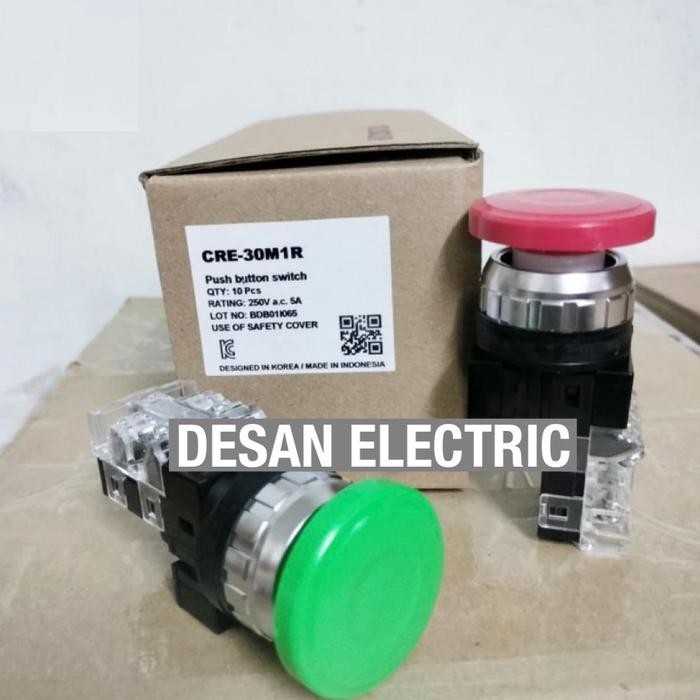 Jual Push Button / Tombol Emergency 30mm CRE-30M1G CRE-30M1R Hanyoung ...