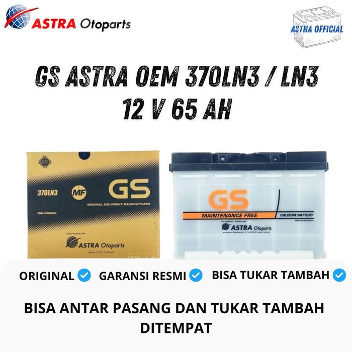 Jual Aki GS MF OEM 370LN3 / LN3 | 12V - 65Ah INNOVA REBORN DIESEL FORTUNER - TUKAR TAMBAH ...