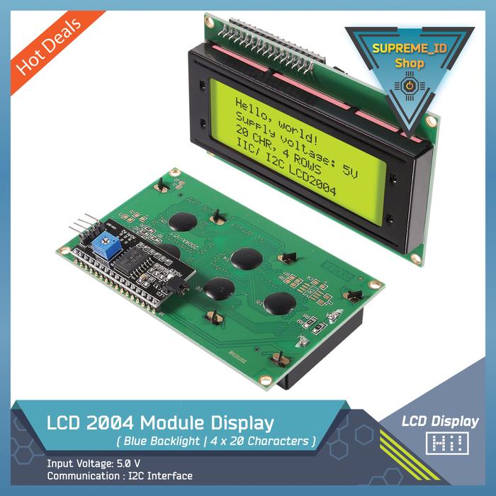 Jual LCD2004 I2C IIC LCD (4 x 20 Characters) 2004 Blue / Green Screen ...