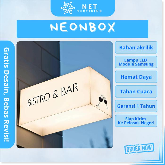 Jual Neon Box Akrilik Tebal 3mm – Neonbox Toko & Restaurant - 70cm, 2 ...