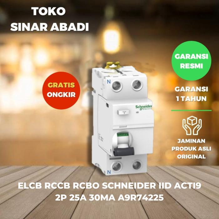 Jual ELCB RCCB RCBO SCHNEIDER IID ACTI9 2P 25A 30MA A9R74225 RESIDUAL ...
