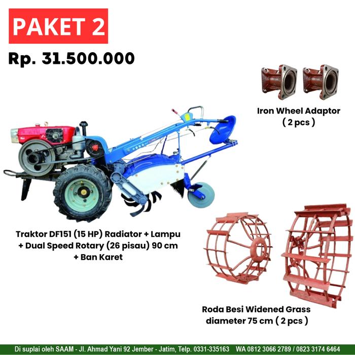 Jual Traktor Roda 2 SAAM DF151 dengan Mesin 15 HP tipe ZS1100NL ...