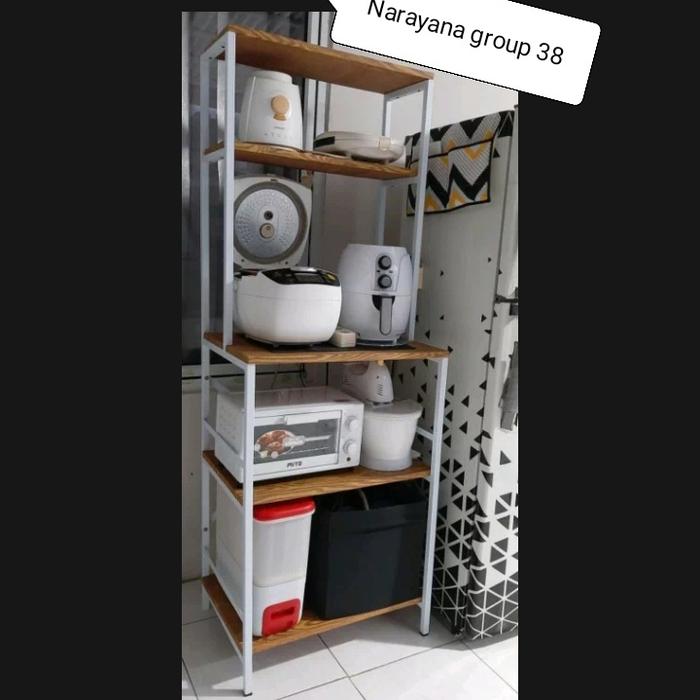 Jual rak oven dan microwave serbaguna rak dapur murah rak kayu ...