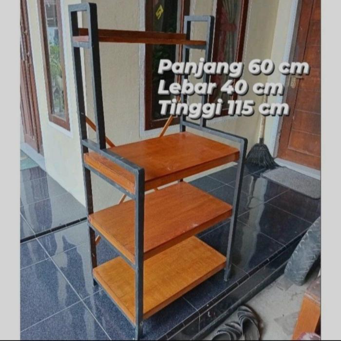 Jual rak oven dan microwave serbaguna rak dapur murah rak kayu ...