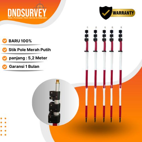 Jual Stick Pole Jalon Survey 5,2 Meter/Total station/gps rtk/theodolit ...