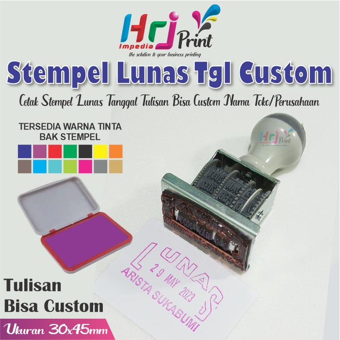 Jual Stempel lunas Tgl custom nama toko/perusahaan | Cetak stempel ...