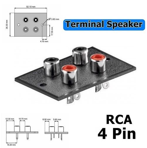 Jual BA-74 Socket Rca 4P 4 Lubang Soket Cover Terminal 4 pin Box ...