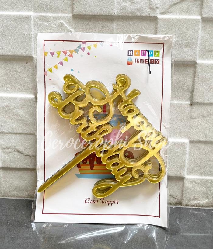 Jual [GROSIR] CAKE TOPPER KUE HBD HAPPY BIRTHDAY ULTAH ACRYLIC AKRILIK ...
