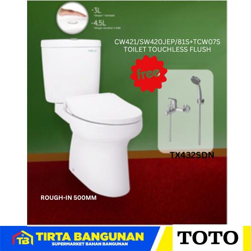 Promo TOTO CW421/SW420JEP/81S+TCW07S TX432SDN CLOSET/TOILET TOUCHLESS ...
