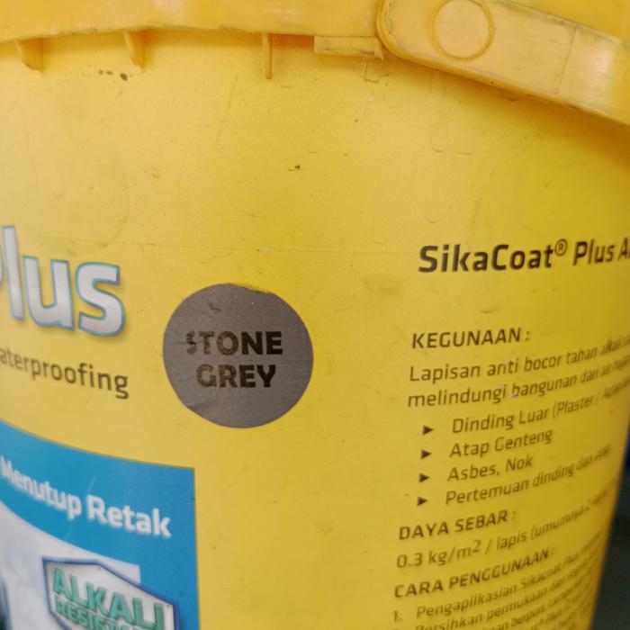 Jual waterproofing coating/sikacoat plus@20kg.warna .grey.stone grey ...