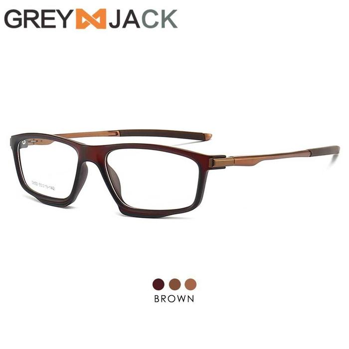 Promo Grey Jack Frame Kacamata Model Kotak Simple Bahan Alumunium ...