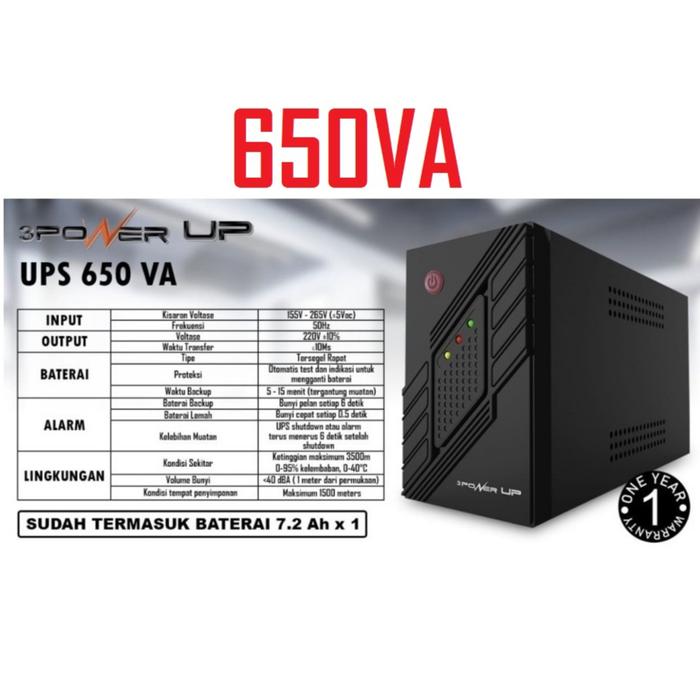 Jual Ups power up 600Va, Power up Ups + Stabilizer 600Va - 650VA ...