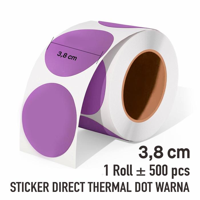 Jual Stiker DIRECT THERMAL Label Dot Warna 38 mm Sticker Print Thermal ...