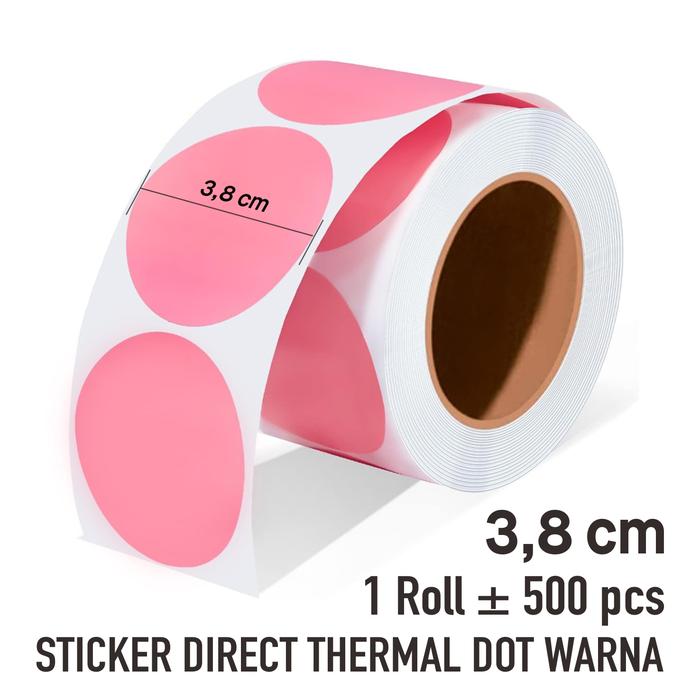 Jual Stiker DIRECT THERMAL Label Dot Warna 38 mm Sticker Print Thermal ...