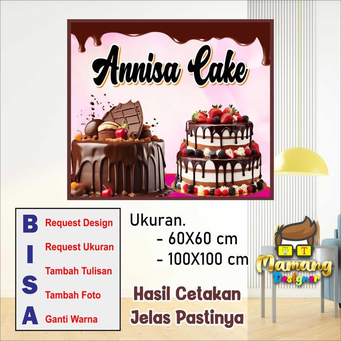 Jual Cetak Spanduk Banner Untuk Toko Kue atau Cake bb - 60x60 cm - Kab ...