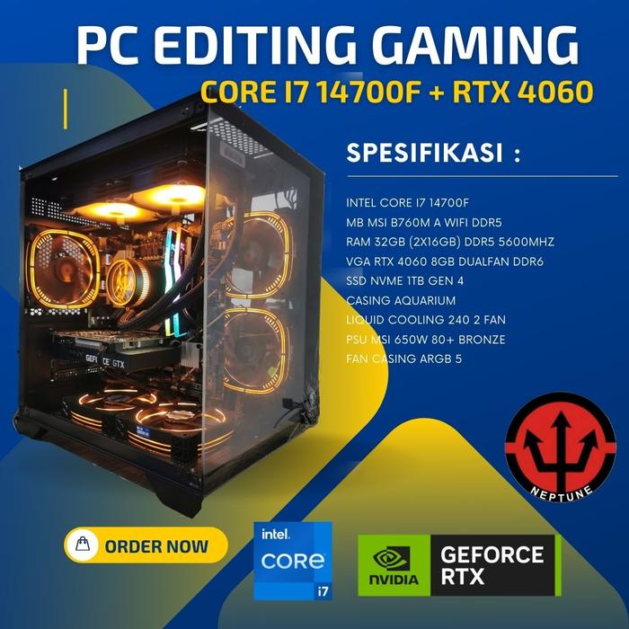 Jual RAKITAN Komputer/PC Core I7 14700F VGA RTX NVME 1TB Editing Gaming - Kota Makassar ...