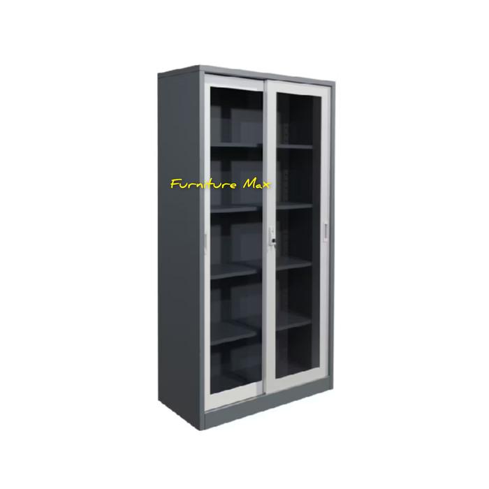 Jual Lemari Arsip besi kaca 2 pintu sliding besi / Filling Kabinet ...
