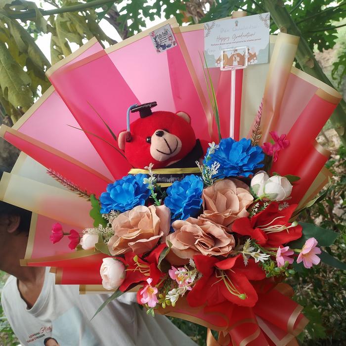 Jual Buket boneka wisuda plus bunga jumbo Buket Graduation Wisuda ...