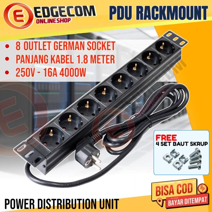 Jual PDU Power Distribution Unit 8 Socket German Outlet Server Rack 1,8 M + Anti petir SPD - 8 ...
