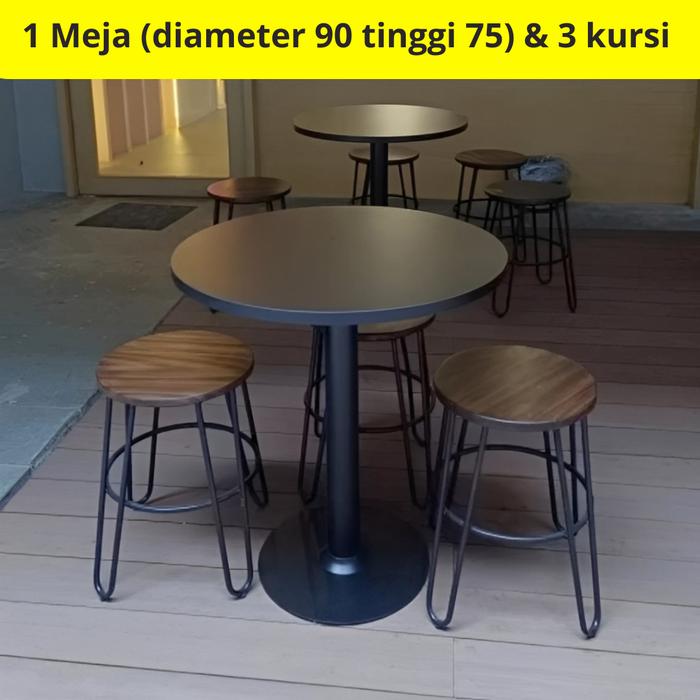 Jual MEJA CAFE BULAT DIAMETER 90cm + KURSI ( KHUSUS JABODETABEK ) - D90 ...
