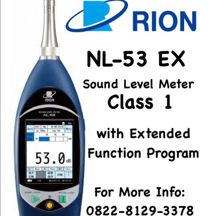Jual RION NL-53 EX / NL-53EX / NL 53 EX Sound Level Meter Class 1 with ...
