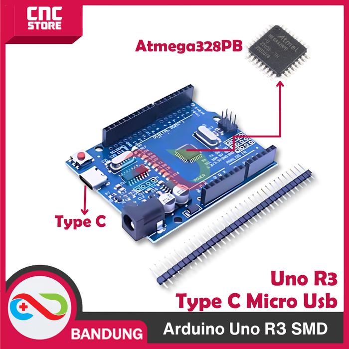 Jual UNO R3 SMD ATMEGA328PB FT232RL AT MEGA328PB TYPE C MICRO USB ...