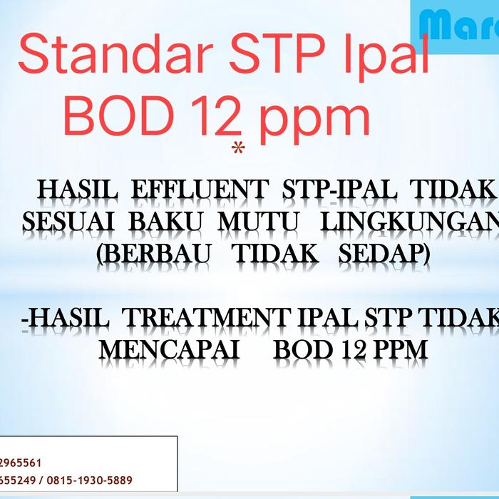 Jual STP Ipal limbah BOD 12 ppm sesuai aturan pertek desain servis STP ...