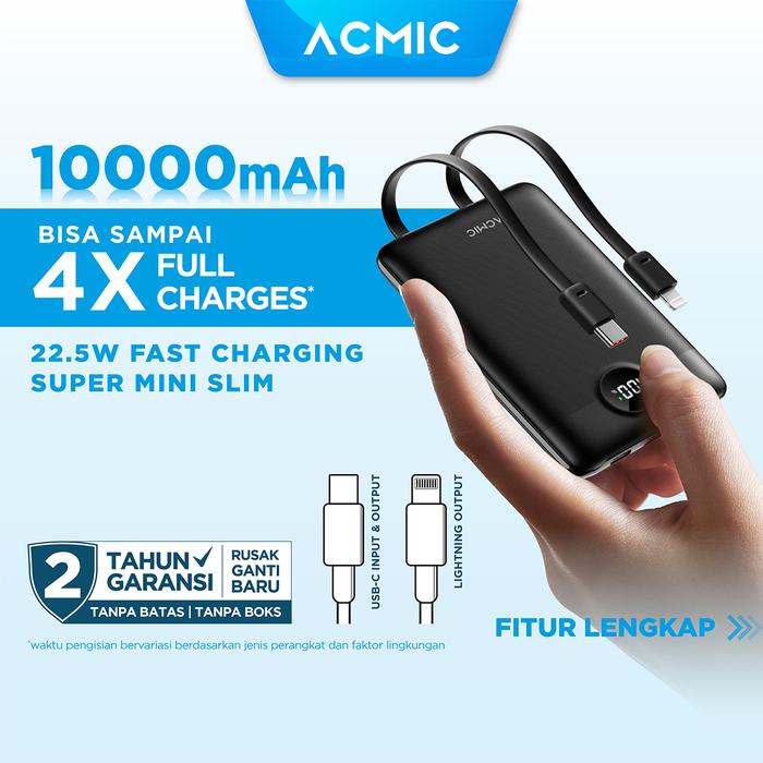 Promo ACMIC DIGISLIM 10000mAh Powerbank Mini Slim 22.5W Fast Charging ...