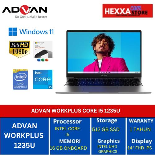 Promo Laptop ADVAN WORKPLUS Core i5-1235U 16GB 512GB 14" FHD IPS Win 11 ...