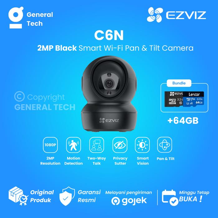 Promo Ezviz smart WIFI IP Camera C6N 2MP Black special edition / Smart ...