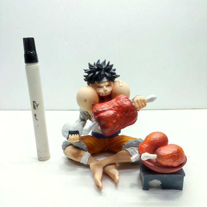 Jual mainan static figure monkey d luffy eating meat one piece bahan ...