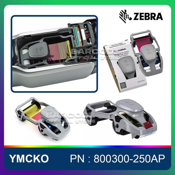 Promo Ribbon Tinta Warna Printer Zebra ZC300 YMCKO Colour 800300-350AP ...