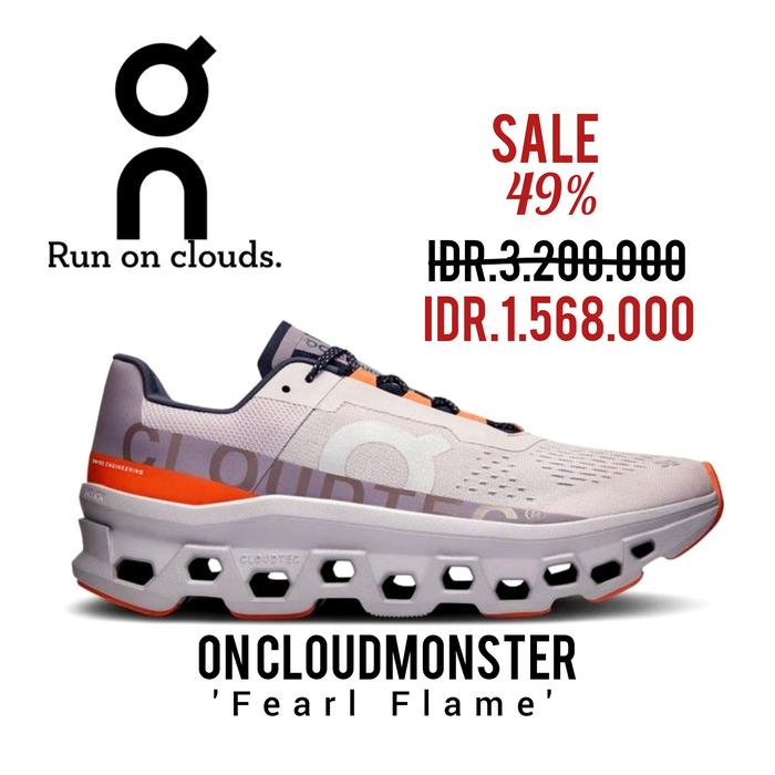 Promo SEPATU ON - CLOUD MONSTER FEARL FLAME WHITE ORIGINAL BNWB - 45 ...
