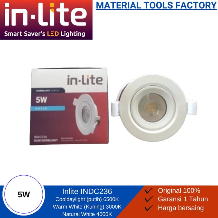 Promo Lampu Spotlight Inlite INDC236 5W Slim Downlight Spot Light 5watt ...