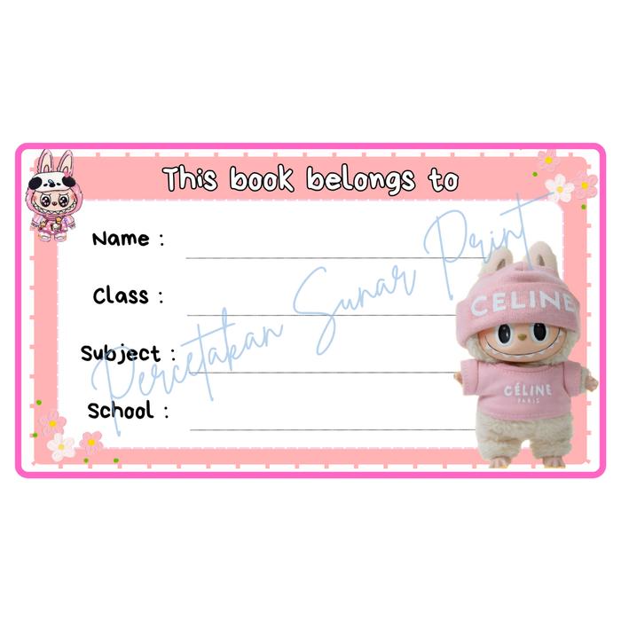 Jual Stiker Buku Pelajaran LABUBU / Stiker Buku Labubu - Pink Soft ...