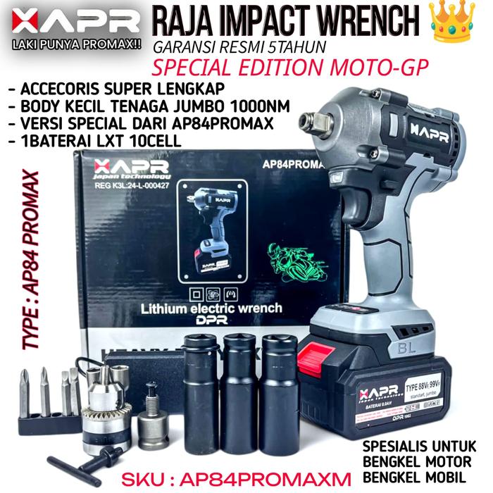 Jual IMPACT WRENCH APR AP84PROMAX 1000nm 1/2inch body kecil tenaga ...