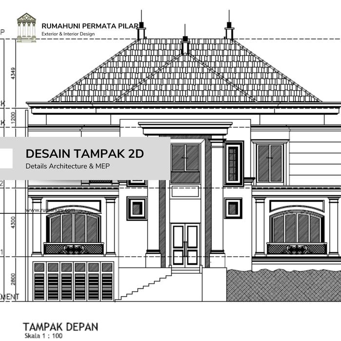 Jual Desain Denah dan Tampak 2D, Luas bangunan 100 M2 sd 300 M2 - Kota ...