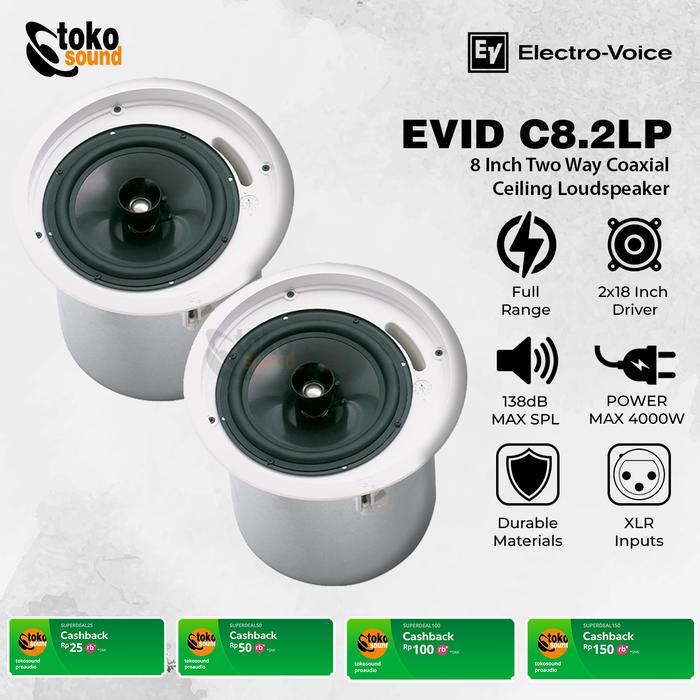 Jual Electro-Voice EVID C8.2LP - Low Profile 8 Inch Ceiling LoudSpeaker ...