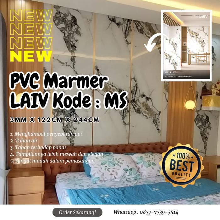 Jual Marmer PVC Dinding Glossy | UPVC Marmer LAIV Tebal 3mm | Dekorasi ...