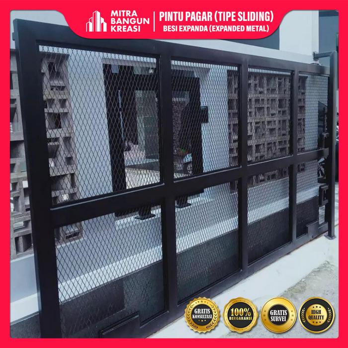 Jual Pintu Pagar Besi Sliding Industrial Plat Ekspanda/Expanded Metal ...