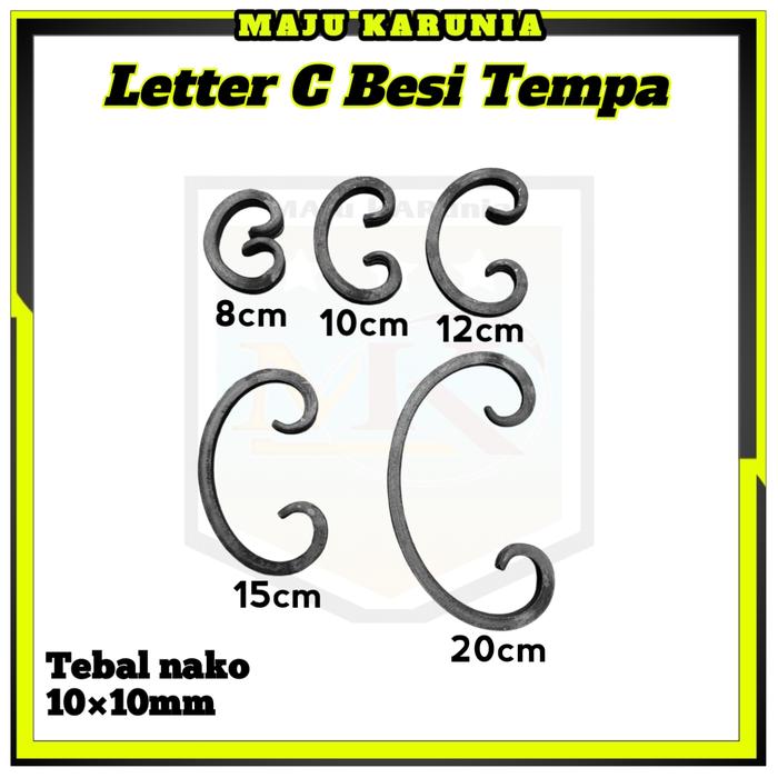 Jual Letter C besi tempa C8cm , C10cm, C12cm, C15cm, C20cm aksesoris ...