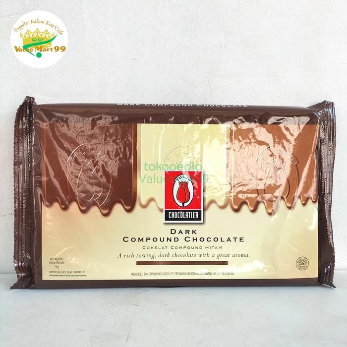 Jual Dark Compound Chocolate DCC Tulip Coklat Compound hitam 1 kg ...