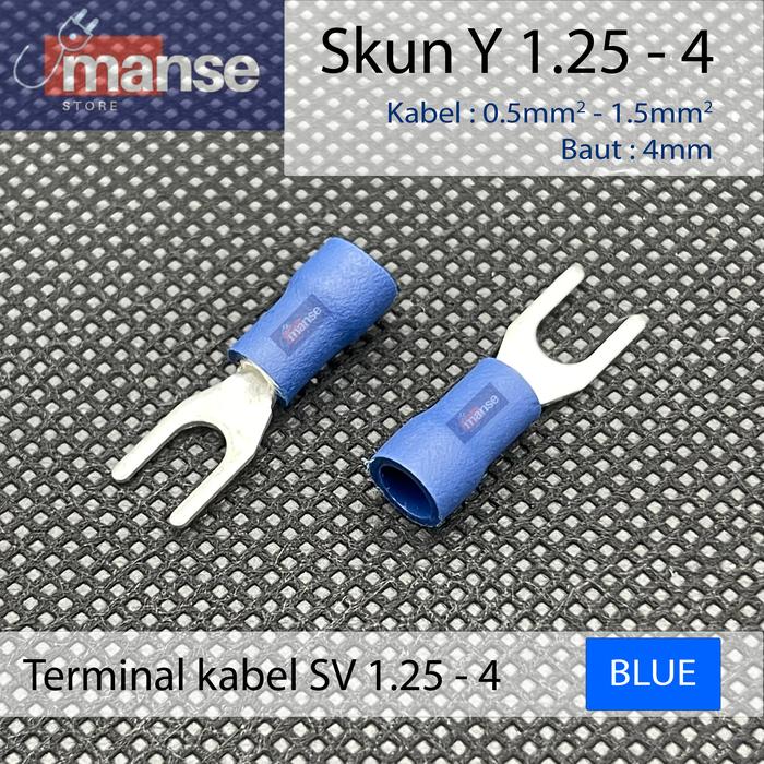 Jual Terminal Skun Kabel Y 1.25-4 Insulated (isi 100 Pcs) / Cable Lug Skun Garpu 1,25-4 ...