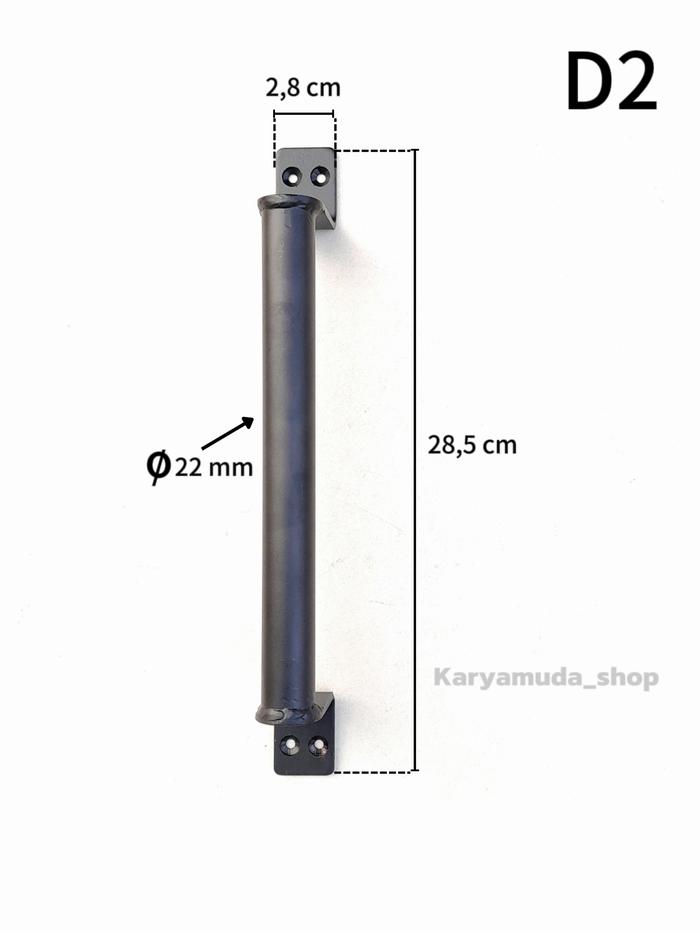 Jual handle pintu/gagang pintu besi hitam elegan - panjang - Kab ...