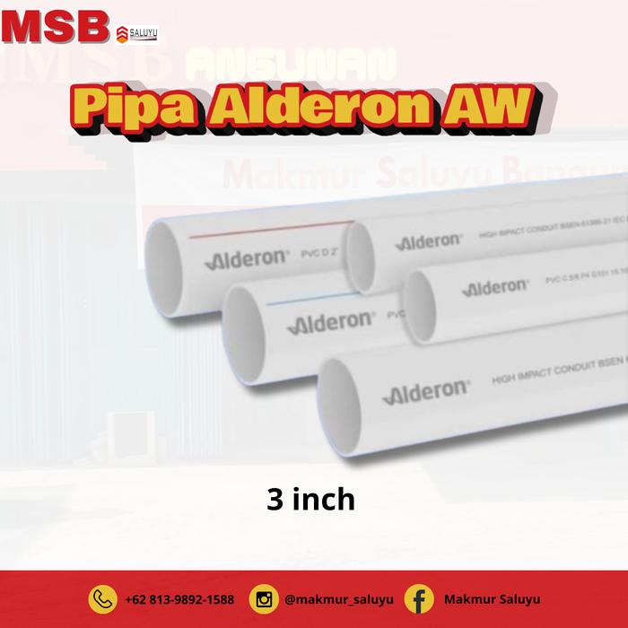 Jual Pipa PVC Alderon AW 3" panjang 4m - Kab. Bandung - Makmur Saluyu ...