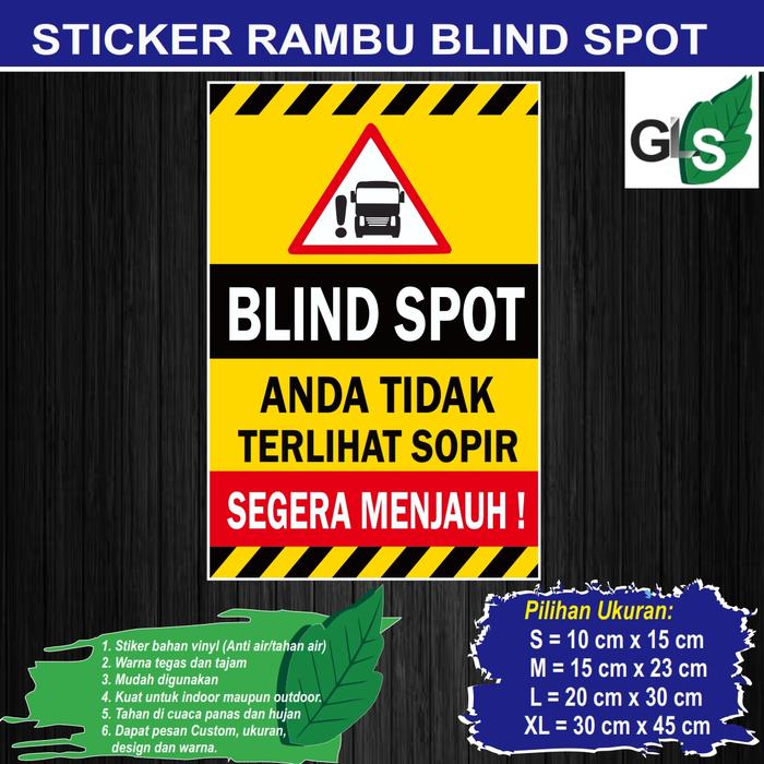 Jual Stiker Vinyl Rambu Blind Spot / Rambu Safety Blind Spot Truk ...