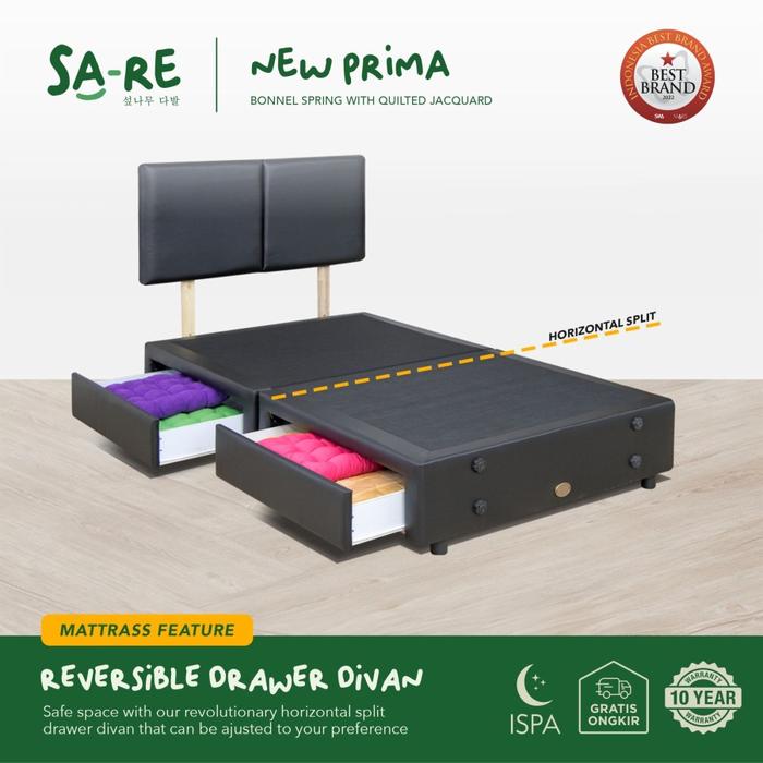 Promo SA-RE GUHDO NEW PRIMA Kasur Spring Bed Mattress Dengan Divan Laci ...