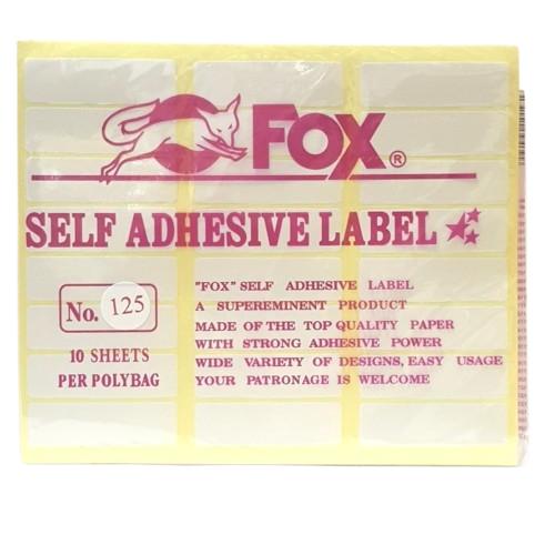 Jual Kertas / Label Stiker Fox No. 125 ukuran 17 x 58 mm - Kota Bandung ...